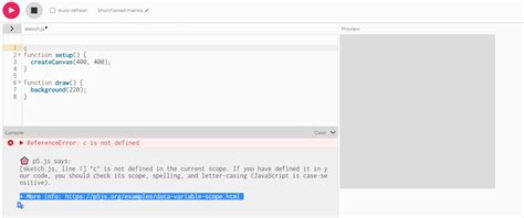 White Screen And Error Handling Issues In P5js Online Editor