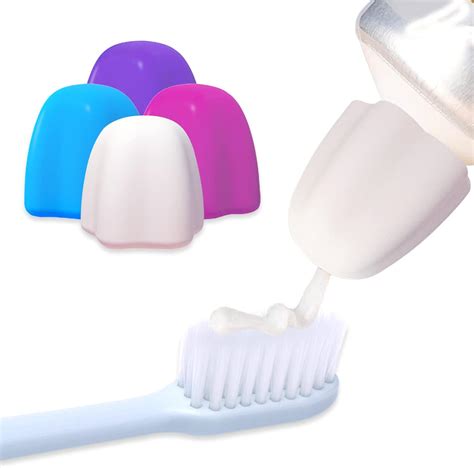 4colors Silicone Toothpaste Caps Self Closing Silicone Toothpaste