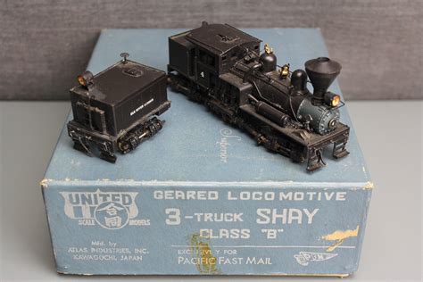 Vintage Ho Painted Brass 3 Truck Shay Class B Geared Locomotive Pfm United