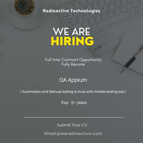 Hiring Remotework Share Resume Qa Appium Testautomation Softwaretesting Apitesting