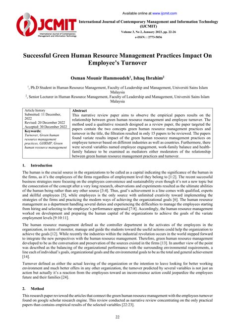 Pdf Successful Green Human Resource Management Practices Impact On Employees Turnover