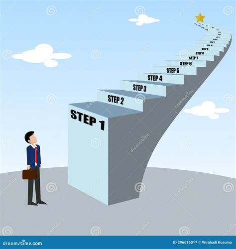 Road To Success Business Journey Achievement Stock Illustration