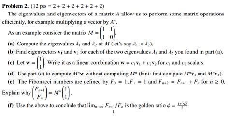 solved problem 2 12pts 2 2 2 2 2 2 the eigenvalues and