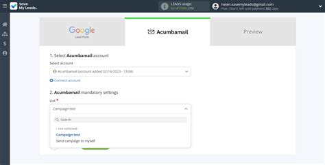 How To Connect Google Lead Form With Acumbamail Add Subscribers
