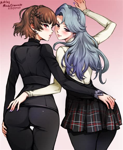 Rule 34 2girls Ass Atlus Female Female Only Looking Back Makoto