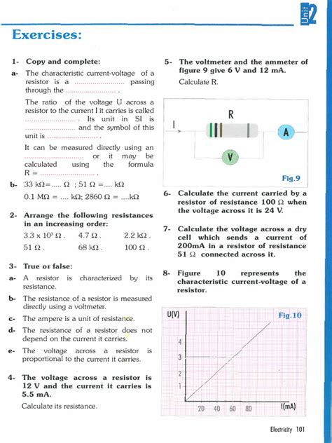Resistors Exercises Physics Textbook Pdf Resistor Voltage