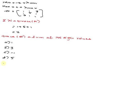 SOLVED The Minimum And The Maximum Eigenvalues Of The Matrix A Are And Respectively