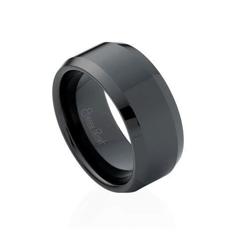 Black Gem Ceramic Bevel Edge Band 10mm Etienne Perret