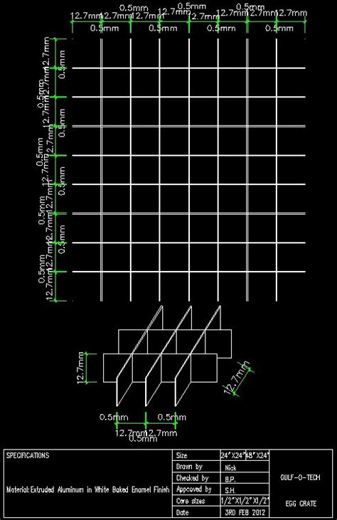 Egg Crate Spec Sheet S M Trading House Inc