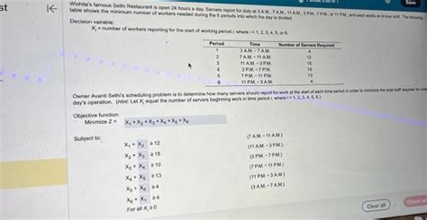 Solved Lable Shows The Minimum Number Of Workers Needed