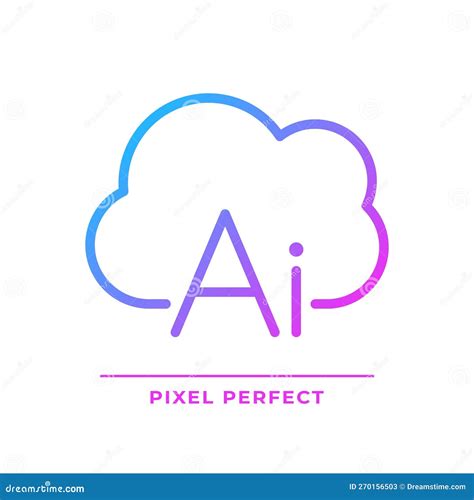 cloud based ai pixel perfect gradient linear vector icon stock vector