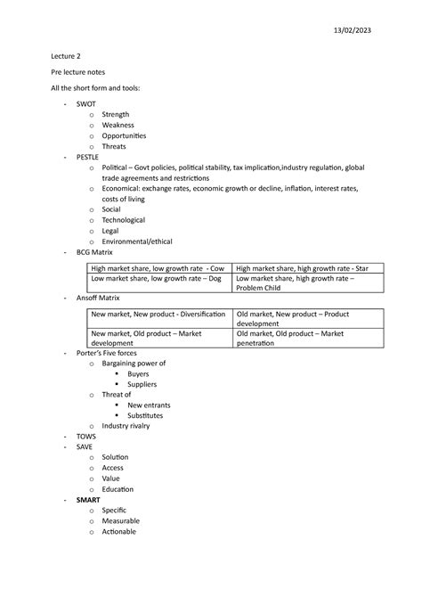 lecture 2 notes 13 02 lecture 2 pre lecture notes all the short