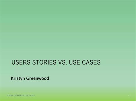 User Story Vs Usecase Introductory Primer Ppt