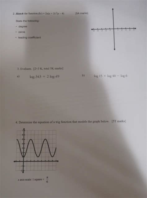 Solved 2 Sketch The Function F X 2x X 3 2 X−4 [5a Marks]
