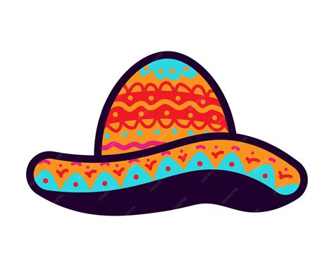 Premium Vector Hand Drawn Mexican Sombrero Hat Vector Illustration
