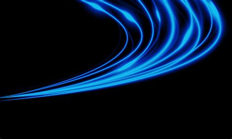 Abstract Blue Light Fast Speed Curve Dynomic Motion On Black Background Vector Stock