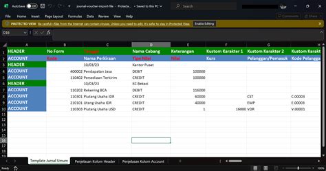Impor Transaksi Jurnal Umum Dari File Excel Atau CSV Ultima Tekno Solusindo