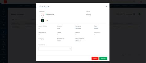 Asset Request Core Hrms Zimyo