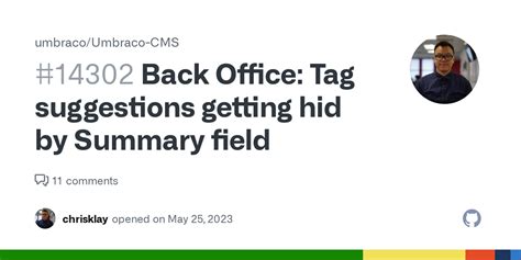 Back Office Tag Suggestions Getting Hid By Summary Field · Issue