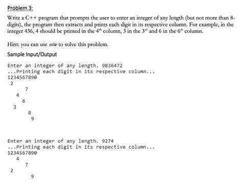 Solved Problem 3 Write A C Program That Prompts The User Chegg Com