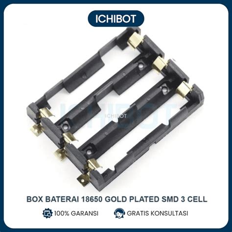 Box Baterai 18650 Gold Plated Smd 3 Cell 3x18650 Socket Battery Ichibot Store