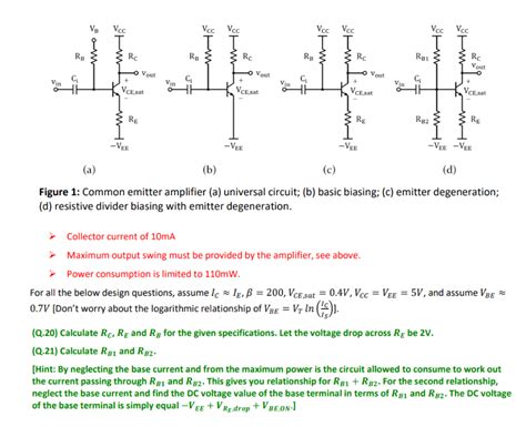 solved a b c d figure 1 common emitter amplifier