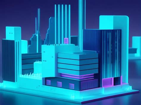 Premium Ai Image 3d Landscape Abstract Concept Data Visualization Minimal Building