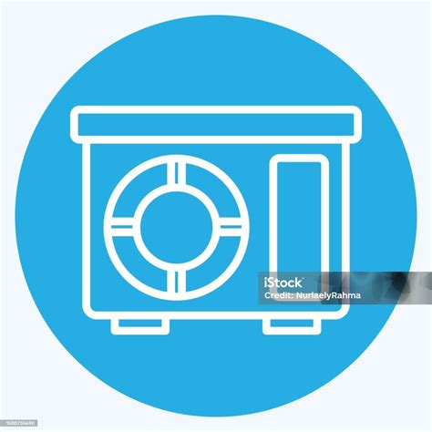 아이콘 아웃 도어 유닛 에어컨 기호와 관련이 있습니다 파란 눈 스타일 심플한 디자인 편집 가능 간단한 그림 기체 물리 구조에 대한 스톡 벡터 아트 및 기타 이미지 Istock