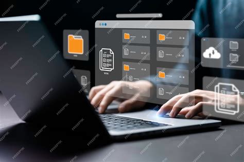 Premium Photo Businessman Using A Computer To Document Management Concept Online Documentation