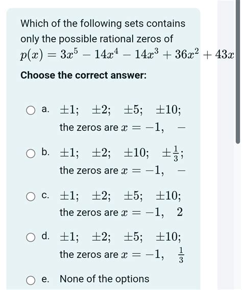 which of the following sets contains only the