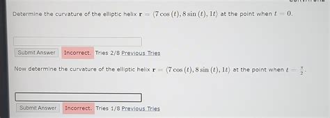 Solved Determine The Curvature Of The Elliptic Helix