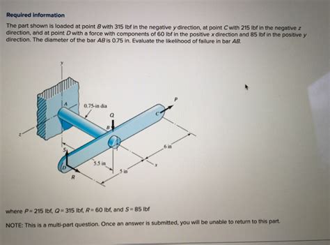 Required Information The Part Shown Is Loaded At