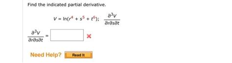 Solved Find The Indicated Partial Derivative Chegg
