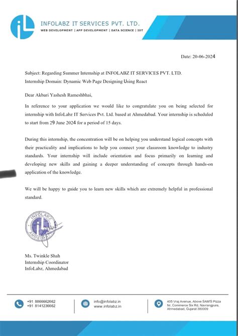 Yashesh Akbari On Linkedin Hello Webdevelopment Infolabz Internship Fullsatck Learner