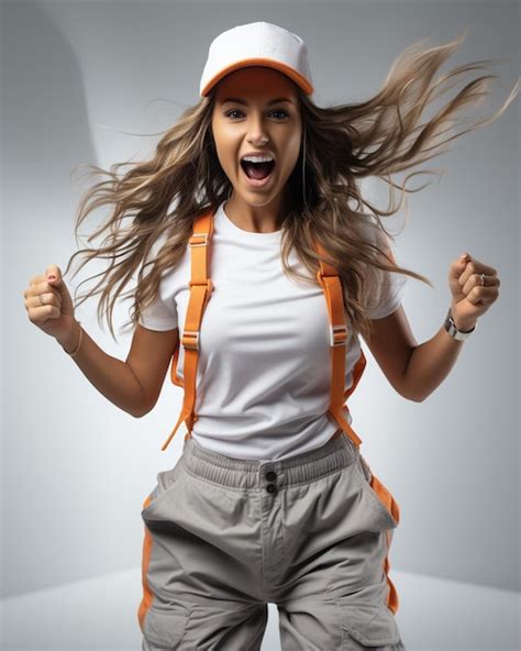 Premium AI Image Excited Girl