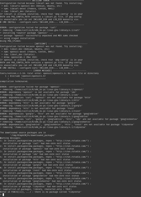 Installation Of Tidyverse Failed General Posit Community