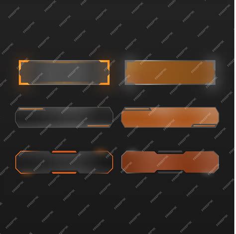 Premium Vector Orange Blank Attractive Web Button Template
