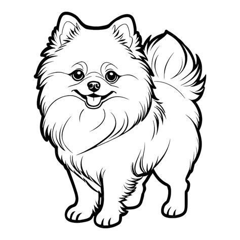Página Para Colorear Perro De Pomerania Para Niños Foto Premium