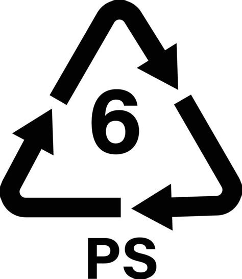 Plastic Recycling Symbol Ps 6 Vector Illustration Plastic Recycling