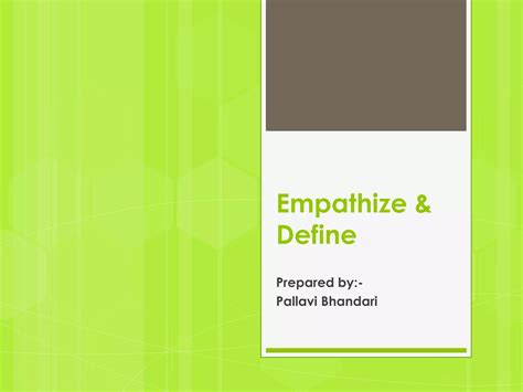 Design Thinking Empathize And Define Pptx