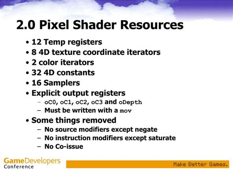 Ppt Introduction To The Directx 9 Shader Models Powerpoint Presentation Id1358450
