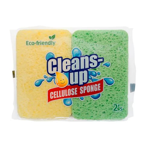 Cleans Up Cellulose Sponge 2s Everwingprofem