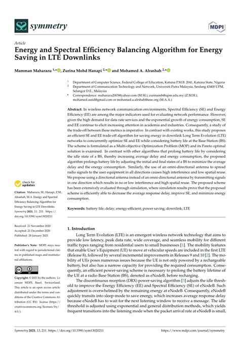 Pdf Energy And Spectral Efficiency Balancing Algorithm For Energy Saving In Lte Downlinks