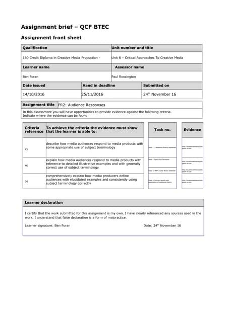 Pr2 Assignment Front Sheet 1 1 Doc