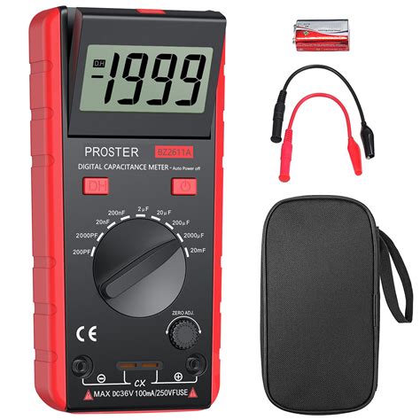 Proster Capacitor Tester 200pf 20mf Capacitor Meter Handheld Capacitance Meter Manual Range With