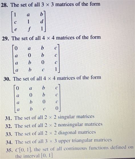 Solved Testing For A Vector Space In Exercises Chegg