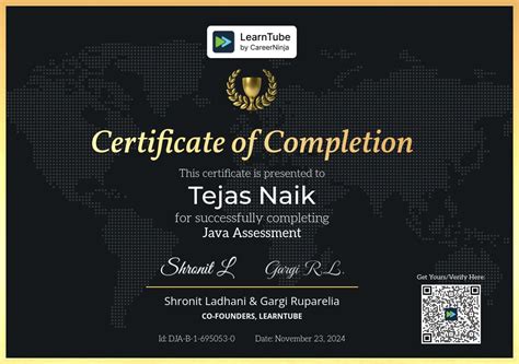 tejas naik on linkedin successfully completed the java assessment 🥳from learntube