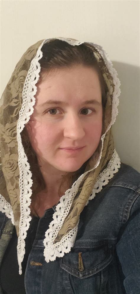Light Brown Chapel Veil Crocheted Lace Head Covering Etsy