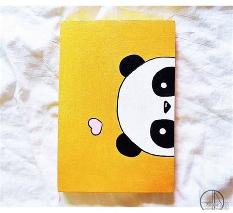 نقاشی ساده روی بوم کوچک با گواش عکس نودی