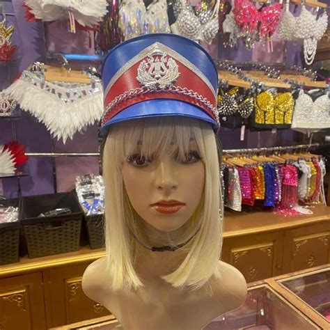 Deluxe Marching Band Hat Red Silver Royal Blue
